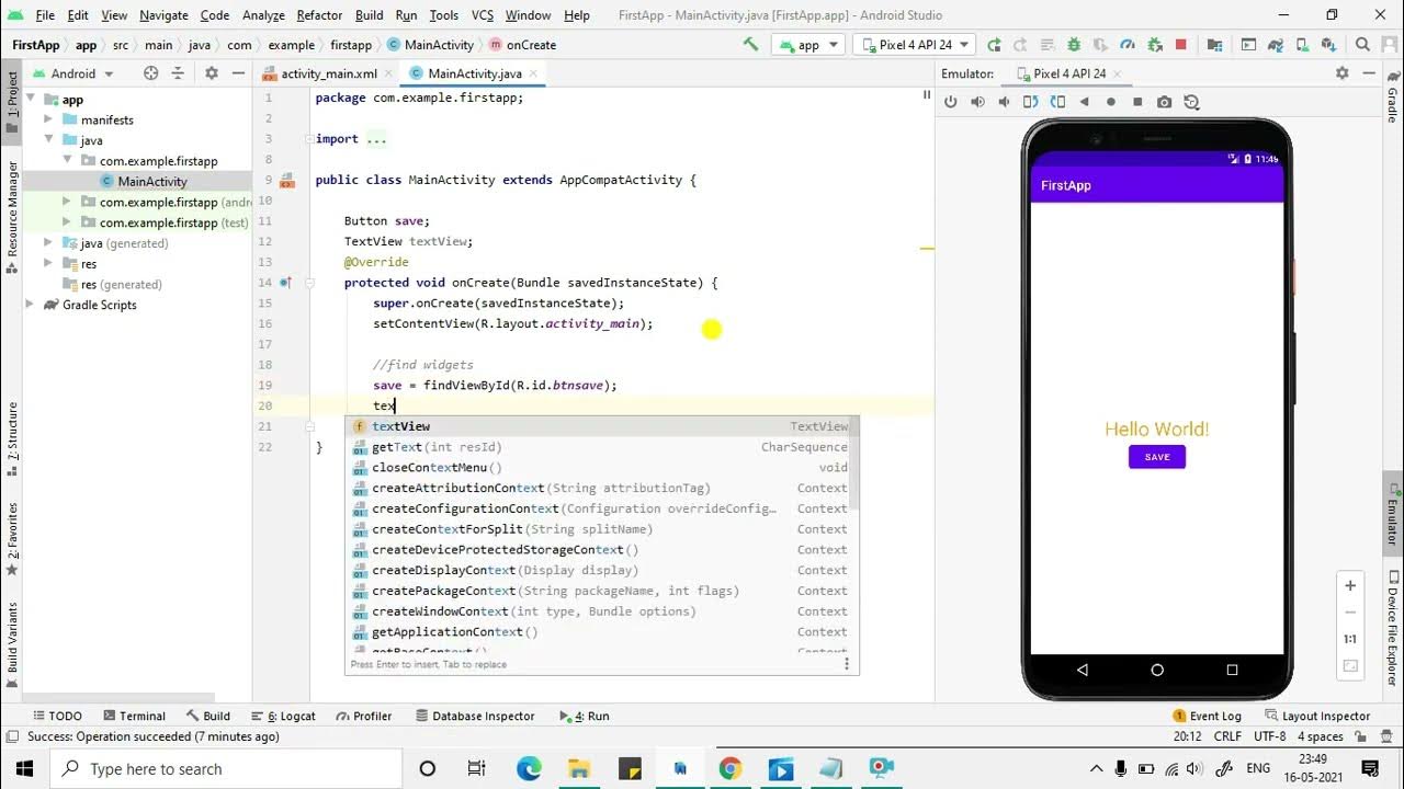 Android Development: Handling Button Clicks to Update TextView Text - YouTube