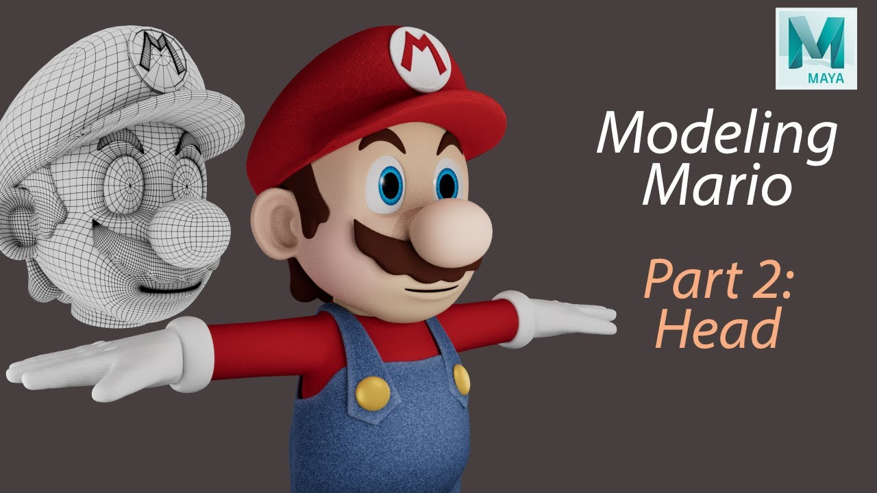 Modeling Super Mario in Autodesk Maya 3d : Part 2 : Head - YouTube