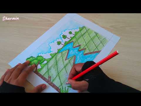 How To Draw River Scenery.Step By Step(Easy Draw) - YouTube