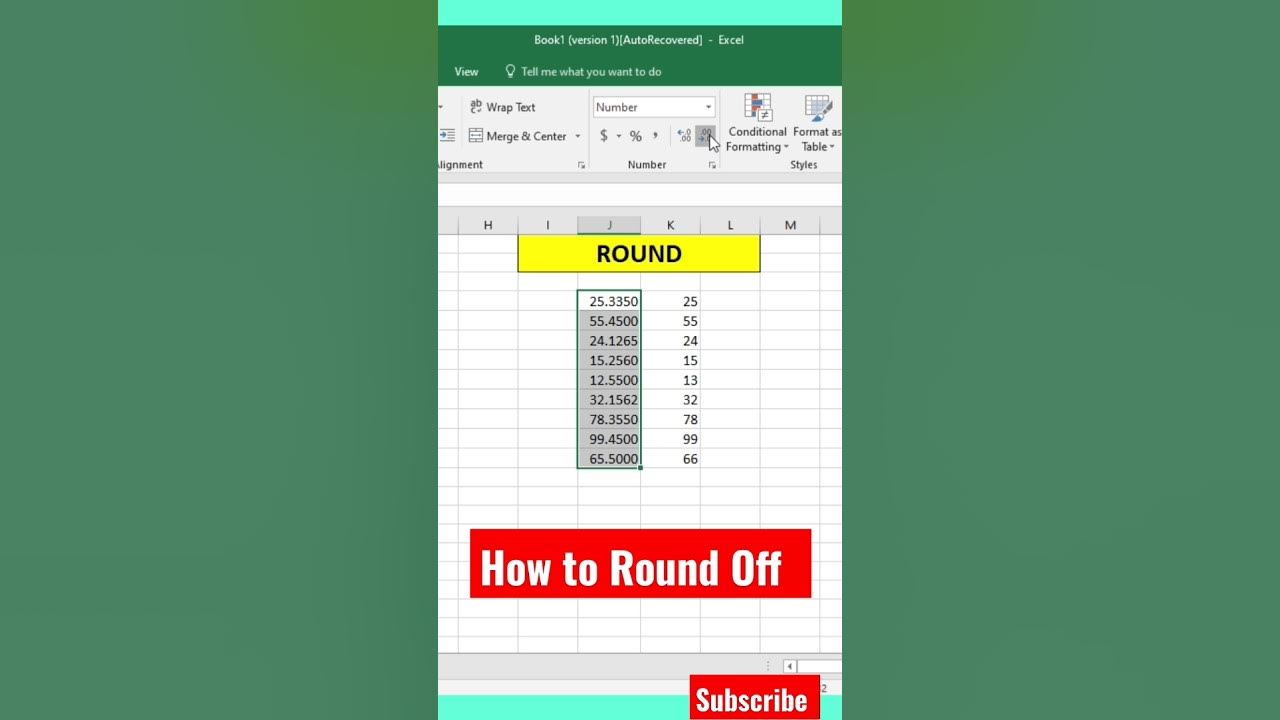 How to use Round Formula (Round Off) in Microsoft Excel #shorts - YouTube