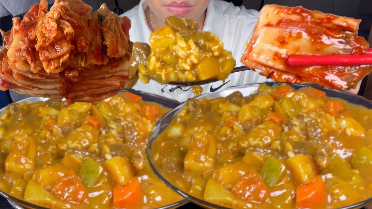 카레 김치 먹방 | korean curry kimchi Mukbang eating show - YouTube