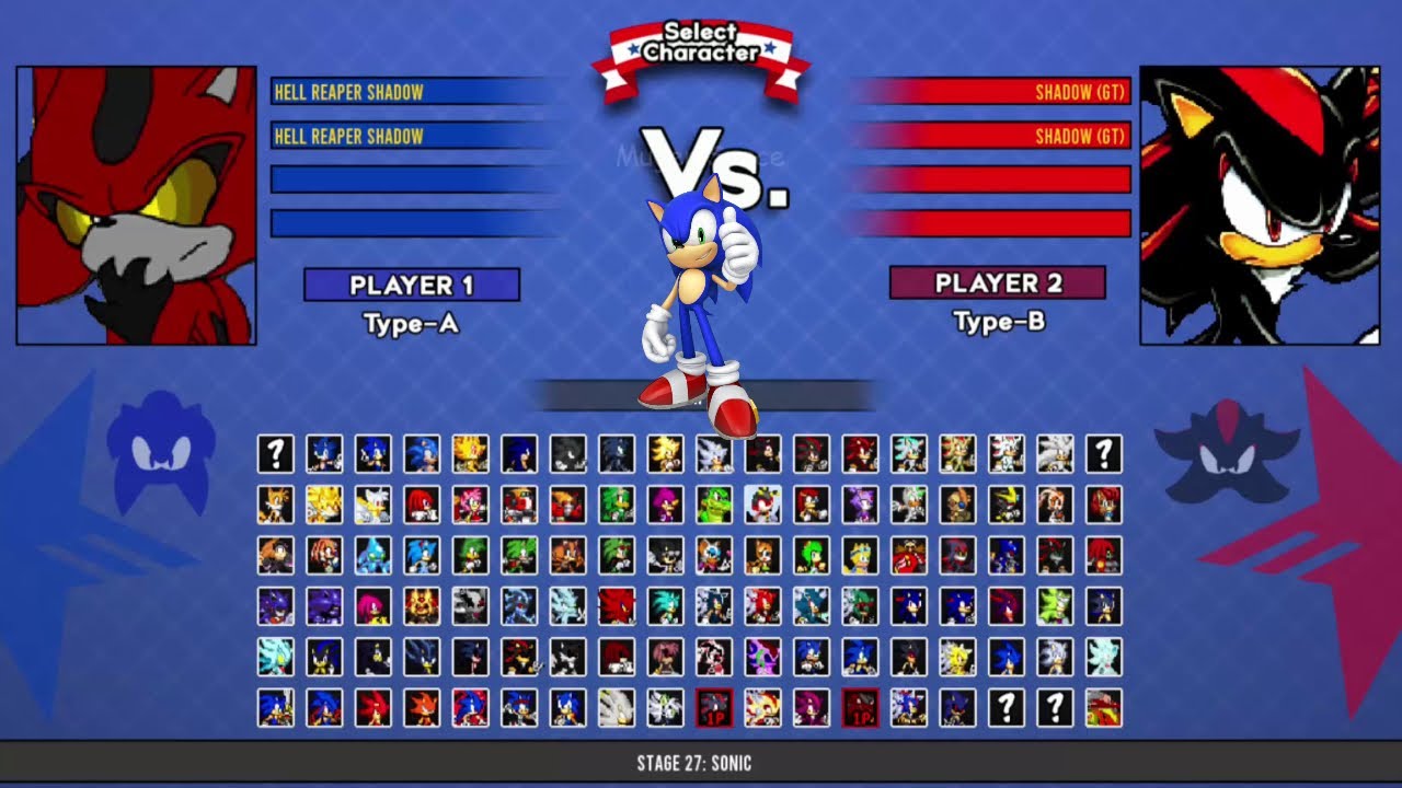 2 Hell Reaper Shadow VS 2 Shadow GT I Sonic Battle MUGEN HD - YouTube