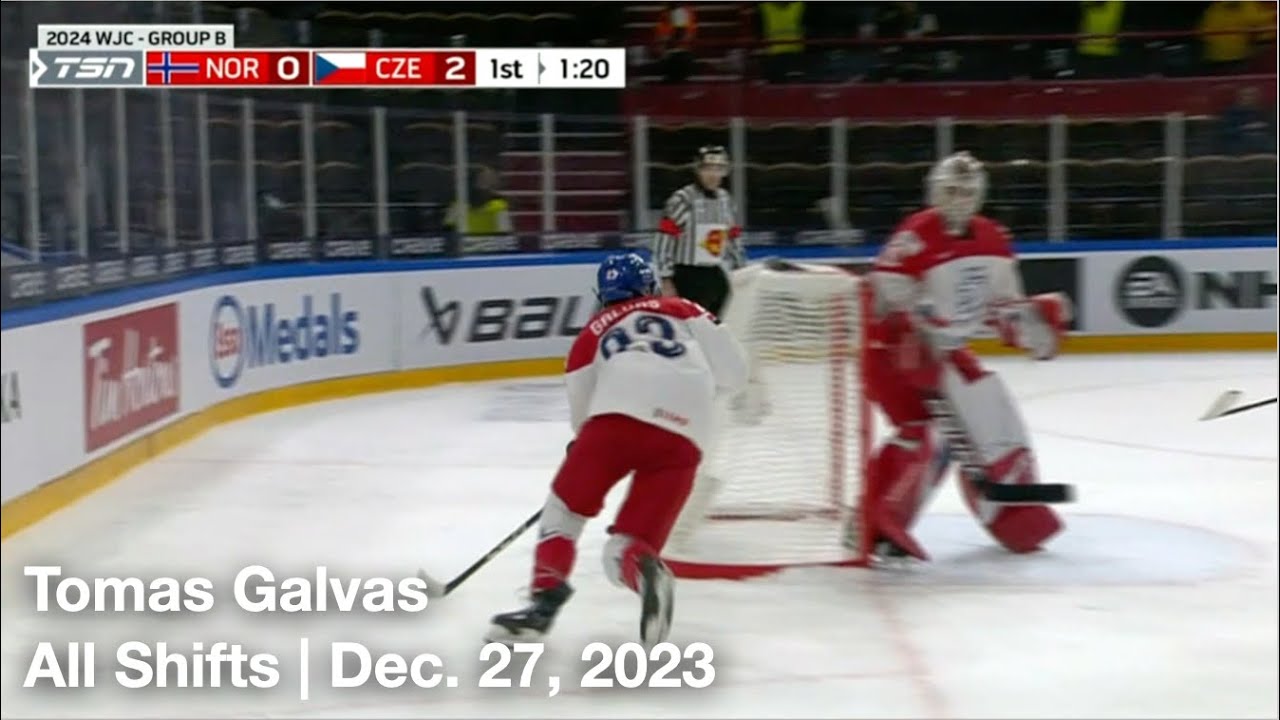 Tomas Galvas | All Shifts | Team Czechia U20 vs. Team Norway U20 (WJC ...