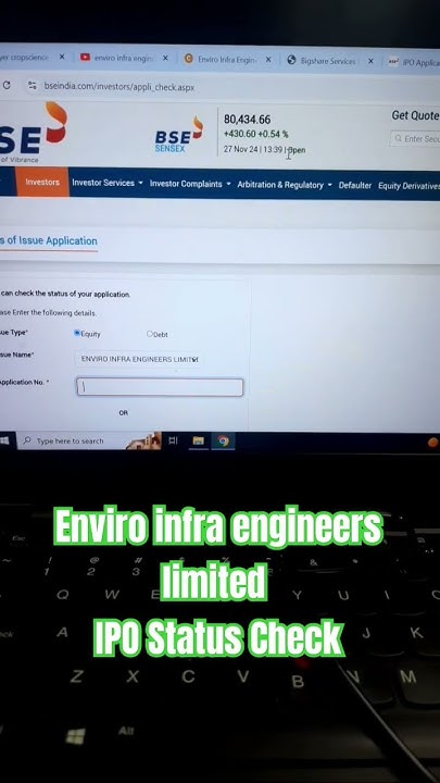 Enviro infra enginees limited |IPO ALLOTMENT STATUS CHECK#BSE#trendingshorts - YouTube