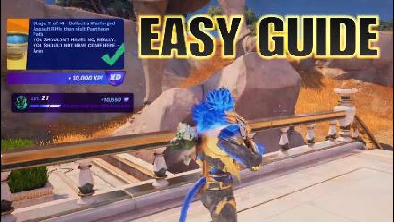 Stage 11 - Collect a Warforged Assault Rifle then visit Pantheon Park ...