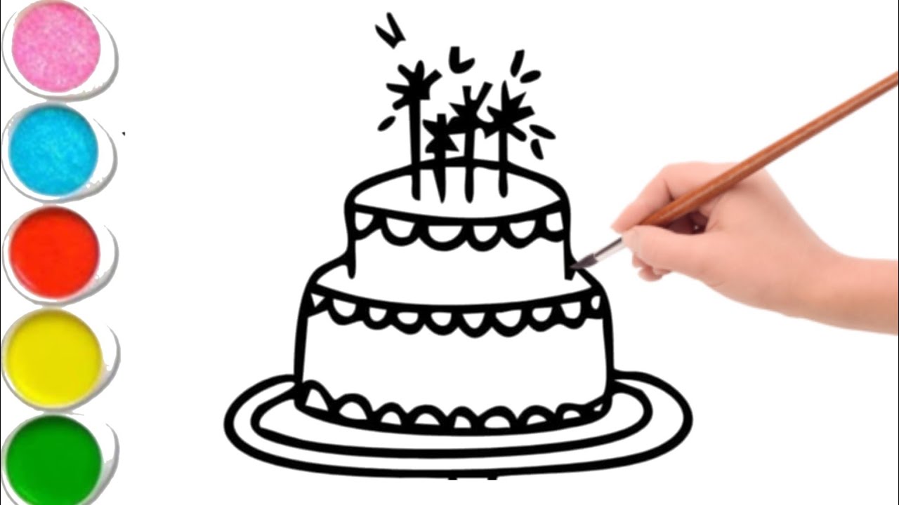 cake drawing for kids | how to draw a beautiful cake | easy cake ...