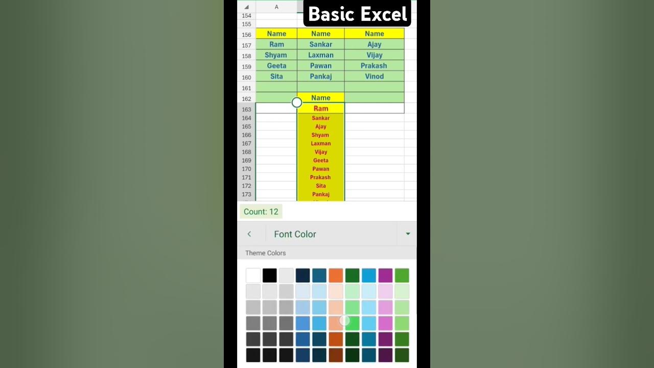 Basic Excel Video #microsoftexcel #exceleducation #newexcel - YouTube
