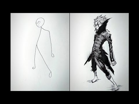 How to Draw Okarun | Dandadan | StickMan drawing | easy drawing - YouTube