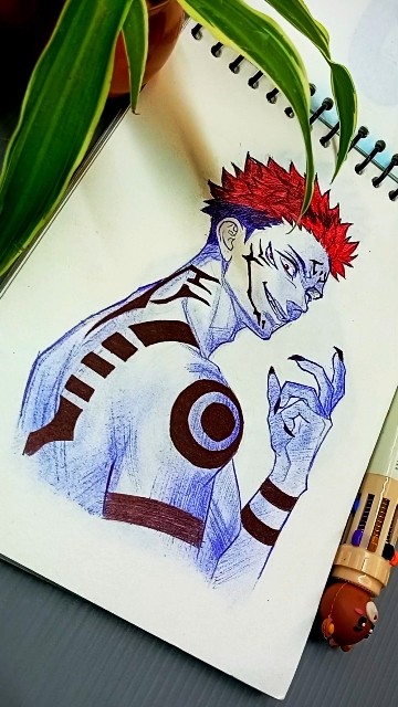 sukuna drawing from jujutsu Kaisen 🥶 | how to draw sukuna #jjk #sukuna ...