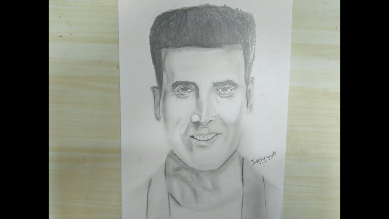 Drawing Akshay Kumar Realistic Sketch - YouTube