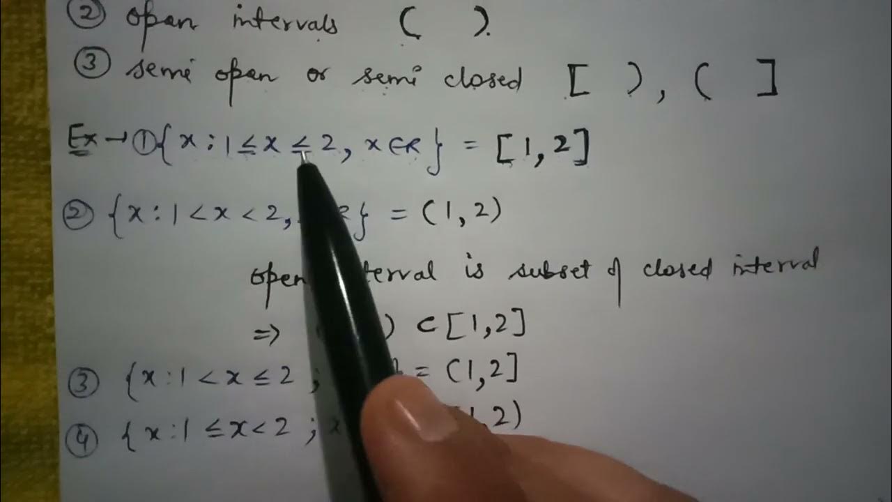 subsets of real line, open and closed intervals, universal set(with examples) - YouTube