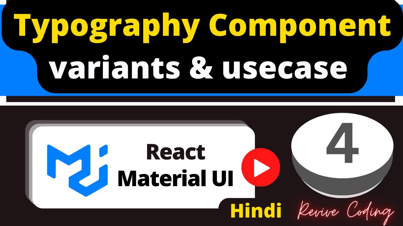 React Material Ui 4 Typography Component Variant And Usecase Youtube 2499