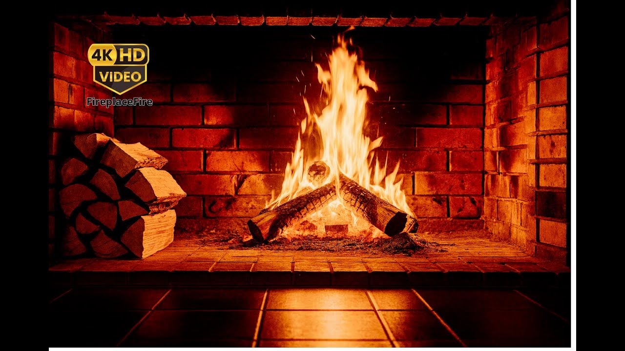 4K Virtual Fireplace Crackling Wood Ambience for Warm Comfort, Deep ...