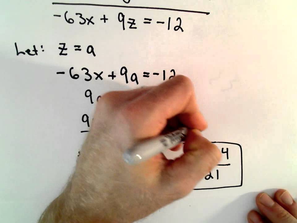 Solving A System Of 2 Equations With 3 Unknowns Infinitely Many