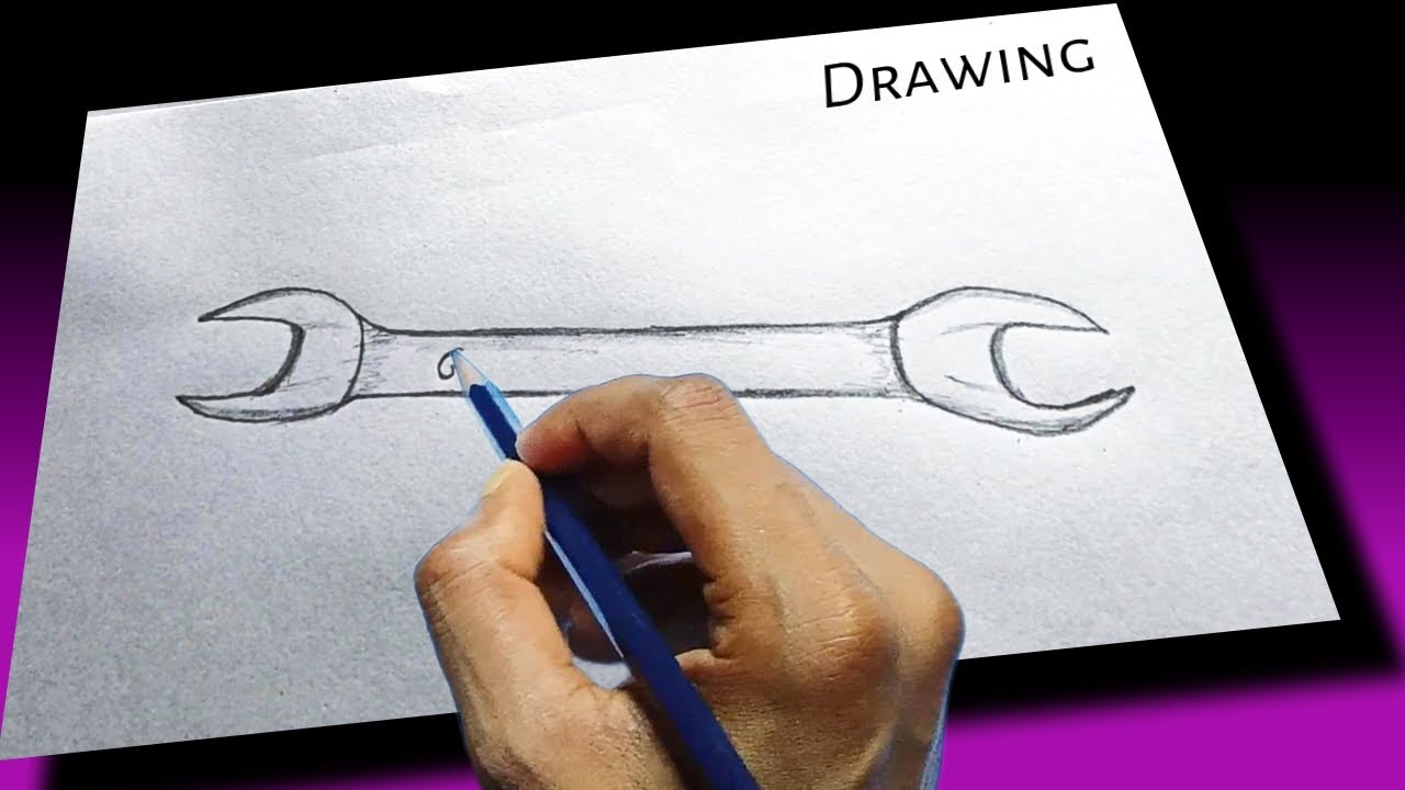 Wrench Very Simple Drawing Tutorial By Pencil | How To Draw | G ...