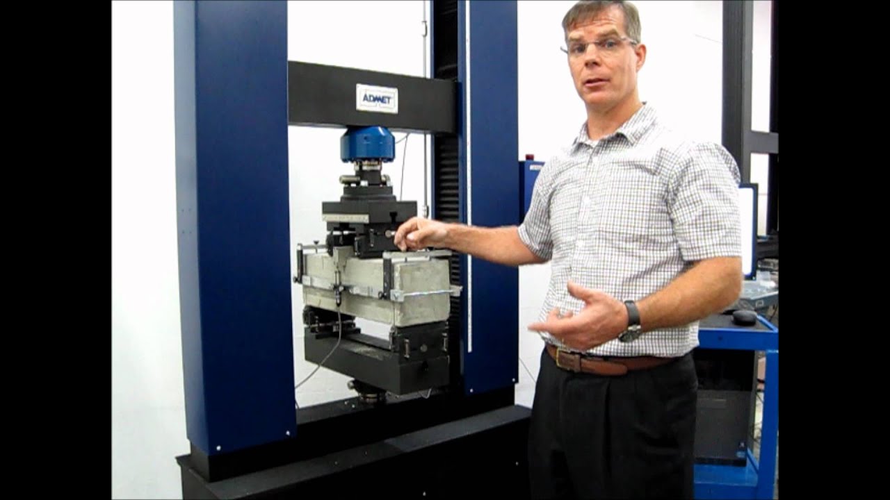 Performing ASTM C1609 on an ADMET eXpert 2655 testing machine - YouTube