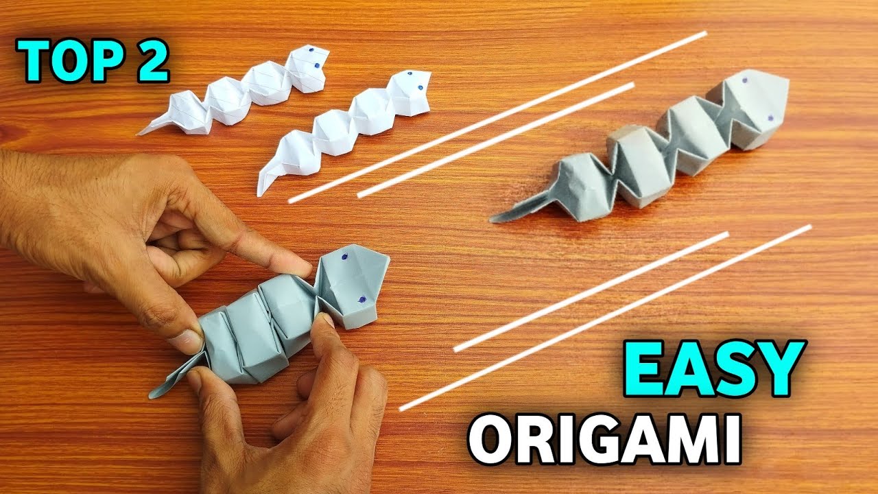 Sliding Paper SNAKE Craft + Advanced King COBRA Origami - YouTube