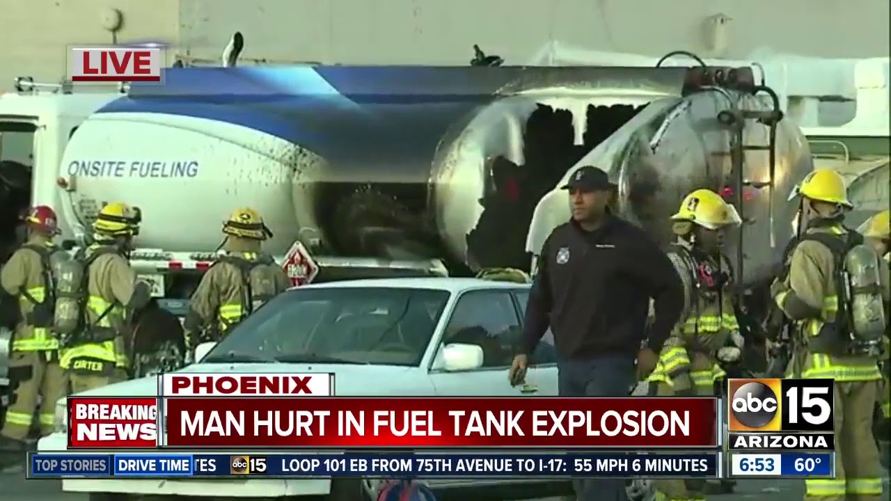 Man hurt in fuel tank explosion - YouTube