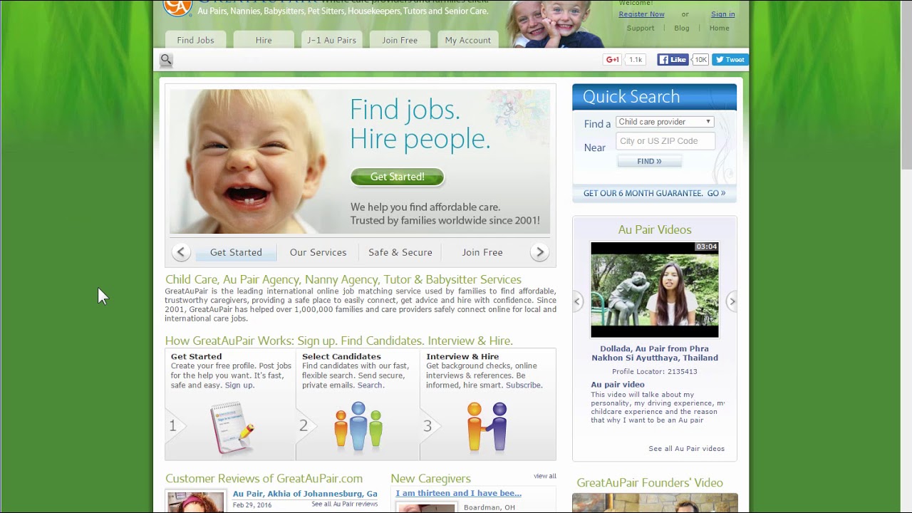 GreatAuPair.Com Review: Find A Babysitter In Your Area - YouTube