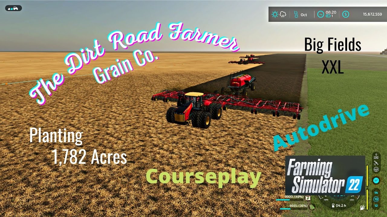 FS22 Big Fields XXL Gameplay Planting, & Hauling Grain - YouTube