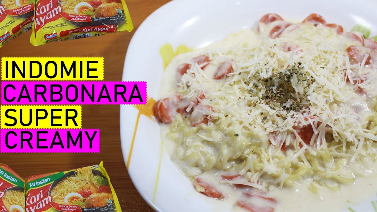 RESEP INDOMIE CARBONARA - ALA ANAK KOSAN - SIMPLE SUPER CREAMY - YouTube