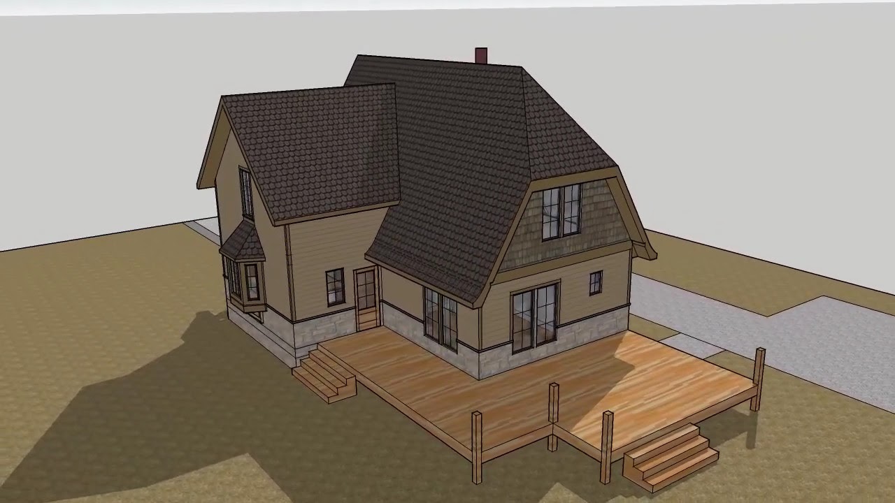 Cottage Home Sketchup Model Animation - YouTube
