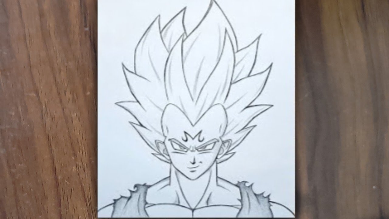 How To Draw Vegeta From Dragon ball | Majin Vegeta step by step | Easy ...