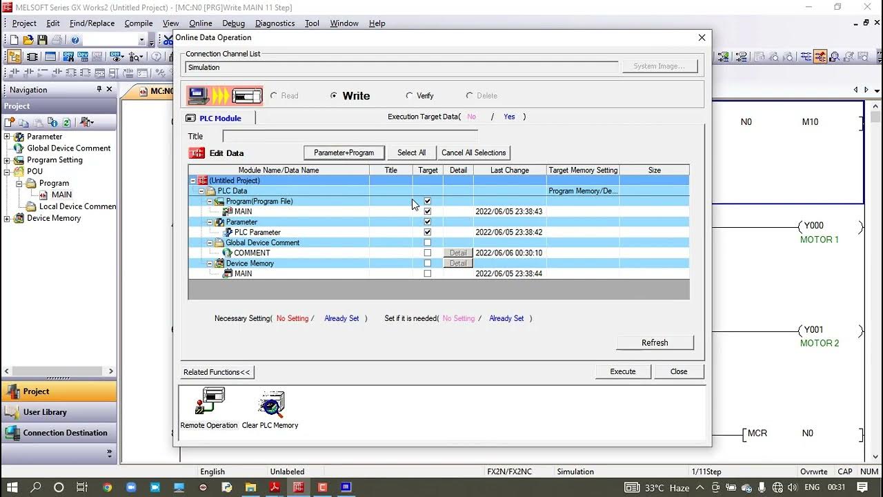 #PART6 MC MASTER CONTROL and MCR MASTER RESET in GX WORKS2 Programming ...