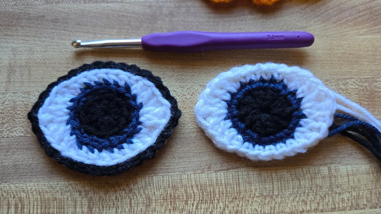 Easy How To Crochet Eyeball Step By Step - YouTube