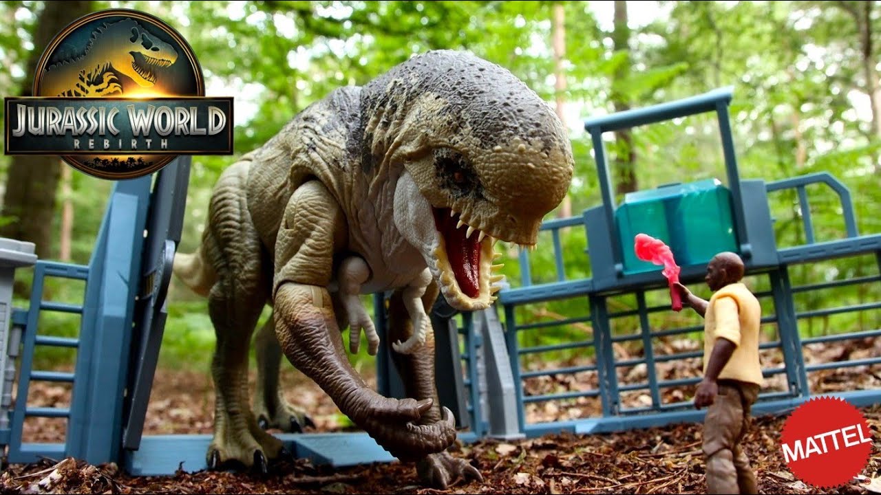 Rumble 'n Rampage Distortus Rex Jurassic World Rebirth Mattel - YouTube