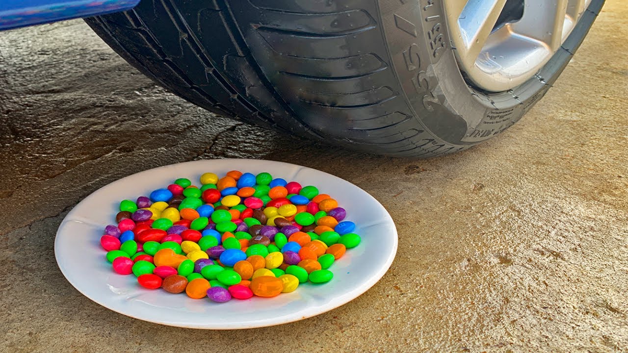 Crushing Crunchy & Soft Things by Car! EXPERIMENT CAR vs M&M - YouTube