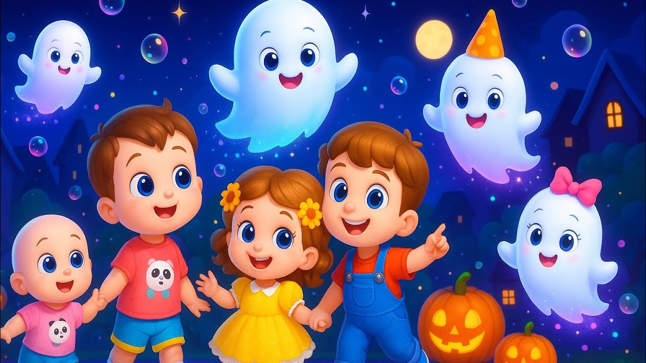 Five Little Ghost 👻🎶 | Halloween Song For Kids | KinderFun - YouTube