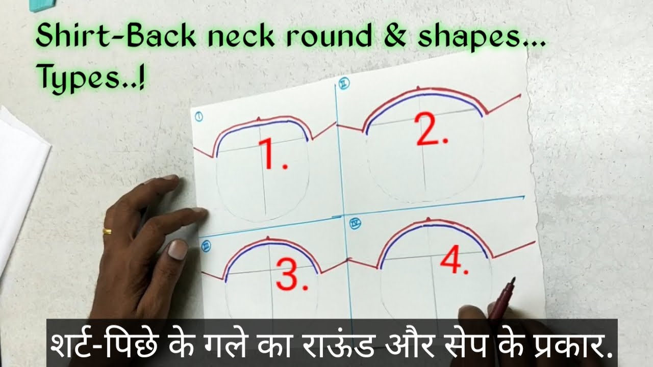 Shirt's back-neck round & shapes | शर्ट की बॅक नेक राऊंड और सेट | - YouTube