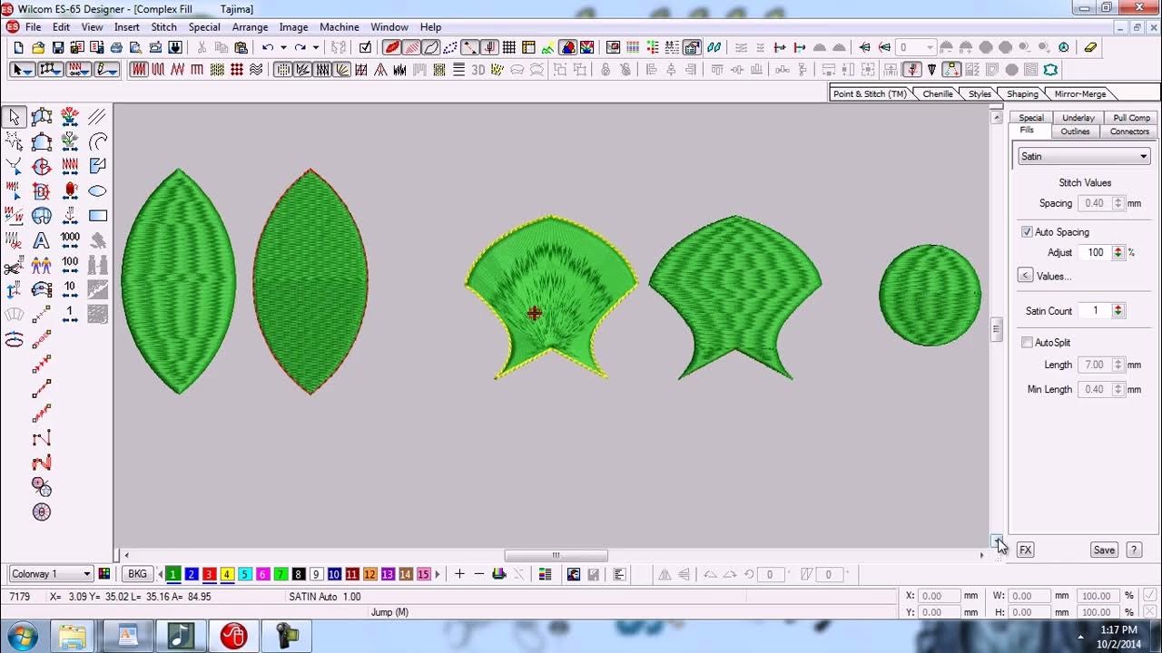 Fusion Fill and Stitch Angles in Wilcom Software English #wilcom #tutorial #embroidery #english ...