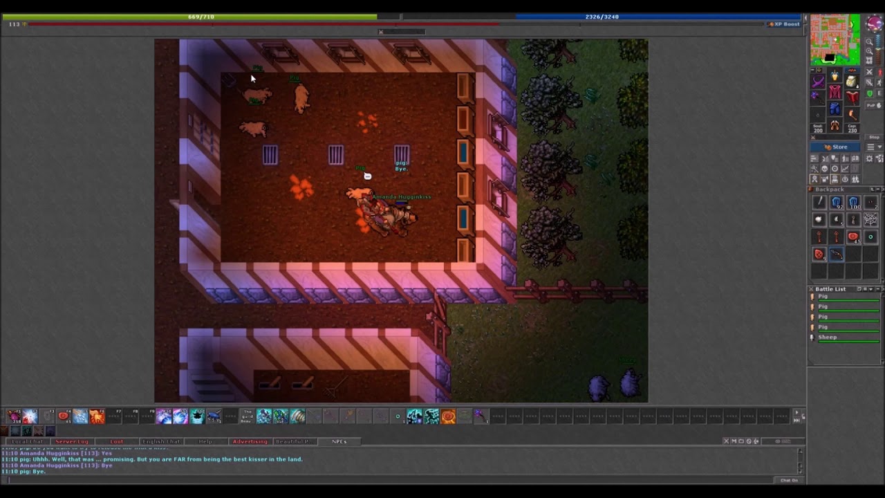 Tibia, Kissing a Pig Quest - YouTube