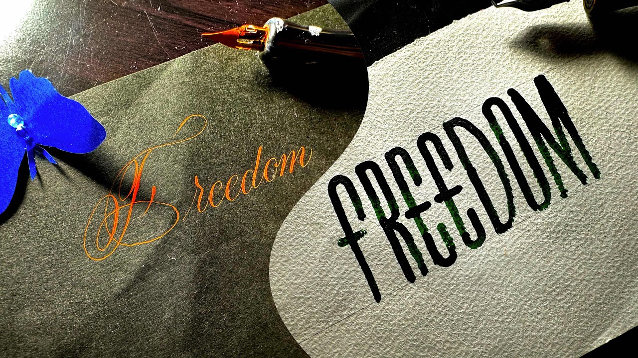 Satisfying calligraphy of freedom word/ calligraphy of freedom word ...