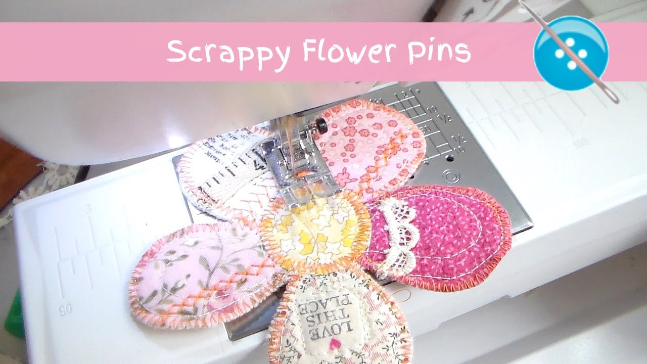 Scrappy Flower Pins, Free Template - YouTube
