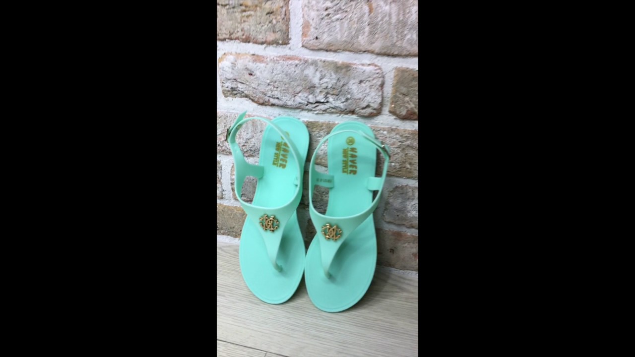 Casual silicon sandals "Mint" - YouTube