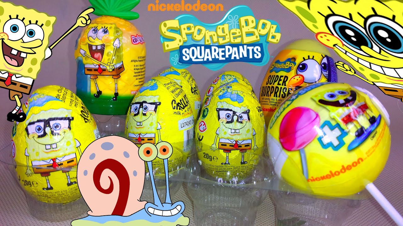 7 Spongebobs - Surprise Eggs with TOYS - Unboxing! Spongebob unboxing for kids by ...