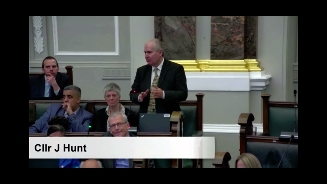 Cllr Jon Hunt moved an amendment on road safety - YouTube