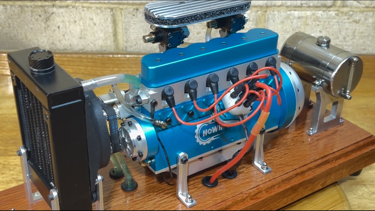 Howin I6-210 21cc scale model engine. Modified distributor location and ...