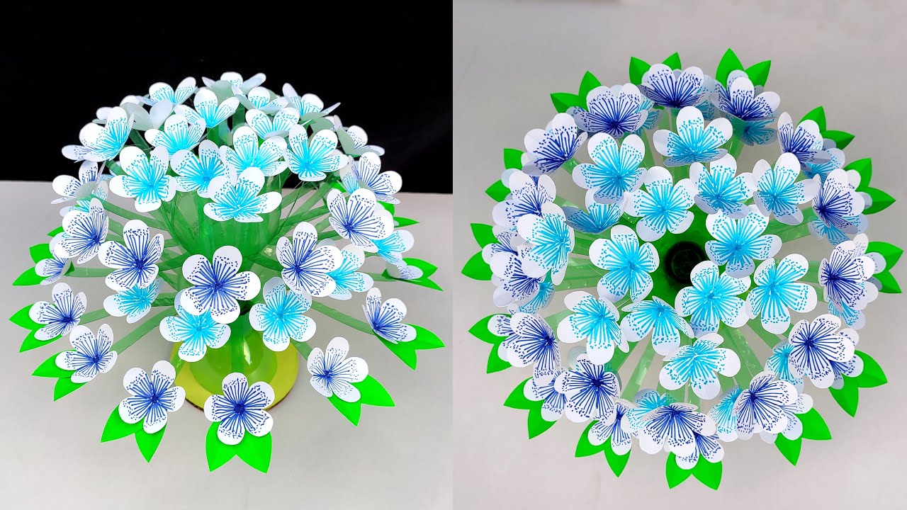 DIY-Paper flowers Guldasta made from waste Plastic bottles / Plastic ...