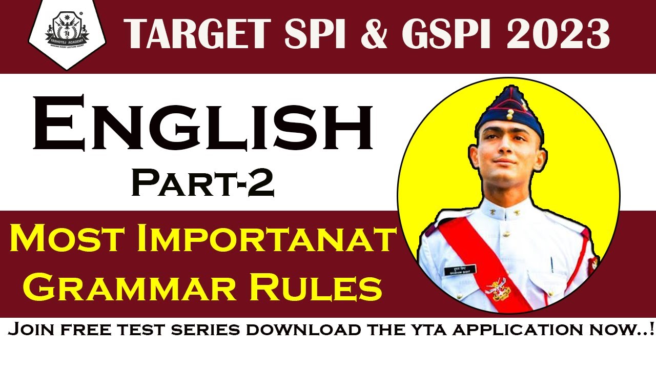 TARGET SPI & GSPI 2023 | English | Important English Grammar Part 2 ...