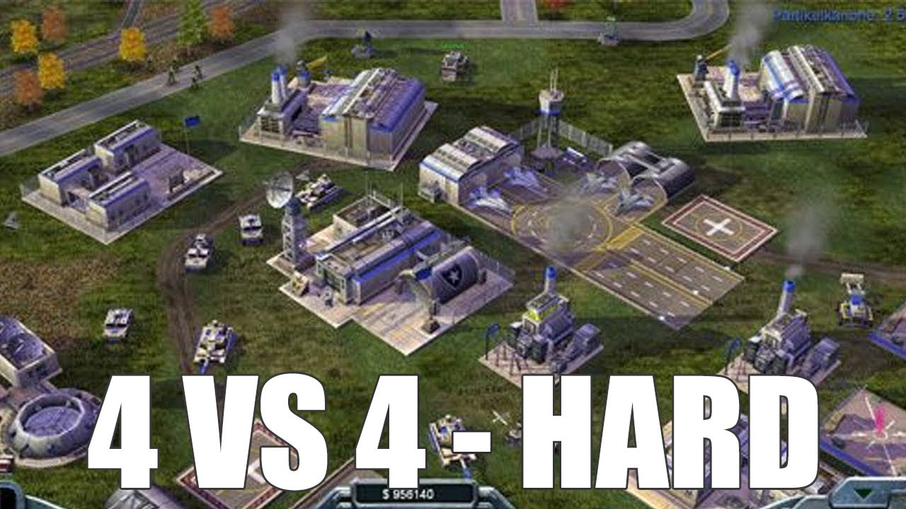 Command & Conquer Generals Zero Hour - 4 vs 4 HARD EP.137 - YouTube