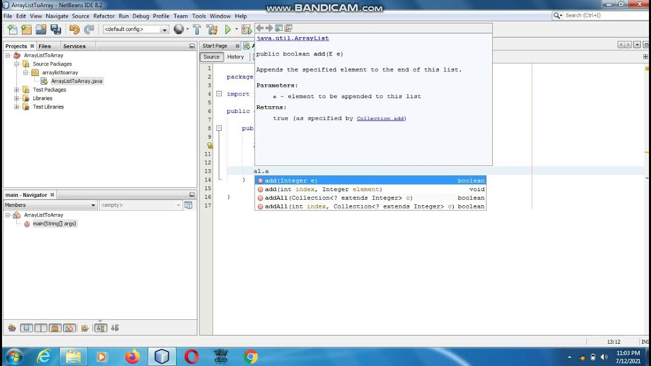 Java the complete Reference Ninth Edition (Chapter 18) Example (2) Array from an ArrayList - YouTube