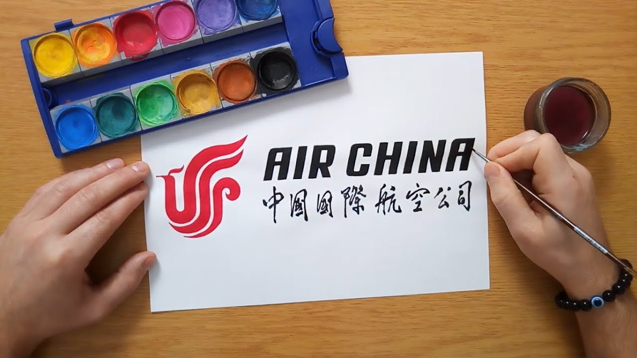 How to draw the Air China logo - 國航標誌怎麼畫 - YouTube