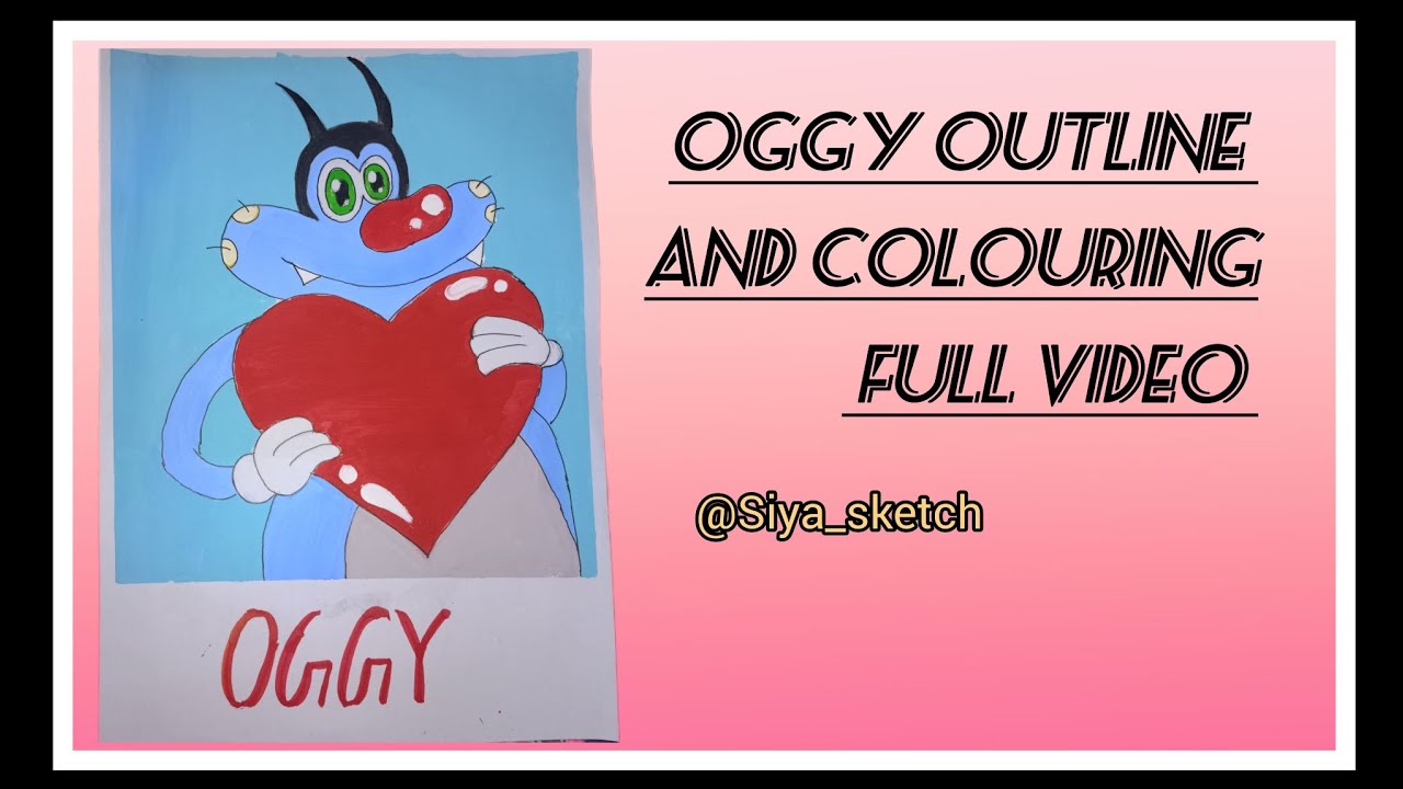 Oggy drawing outline tutorial and part colouring video 📸 - YouTube