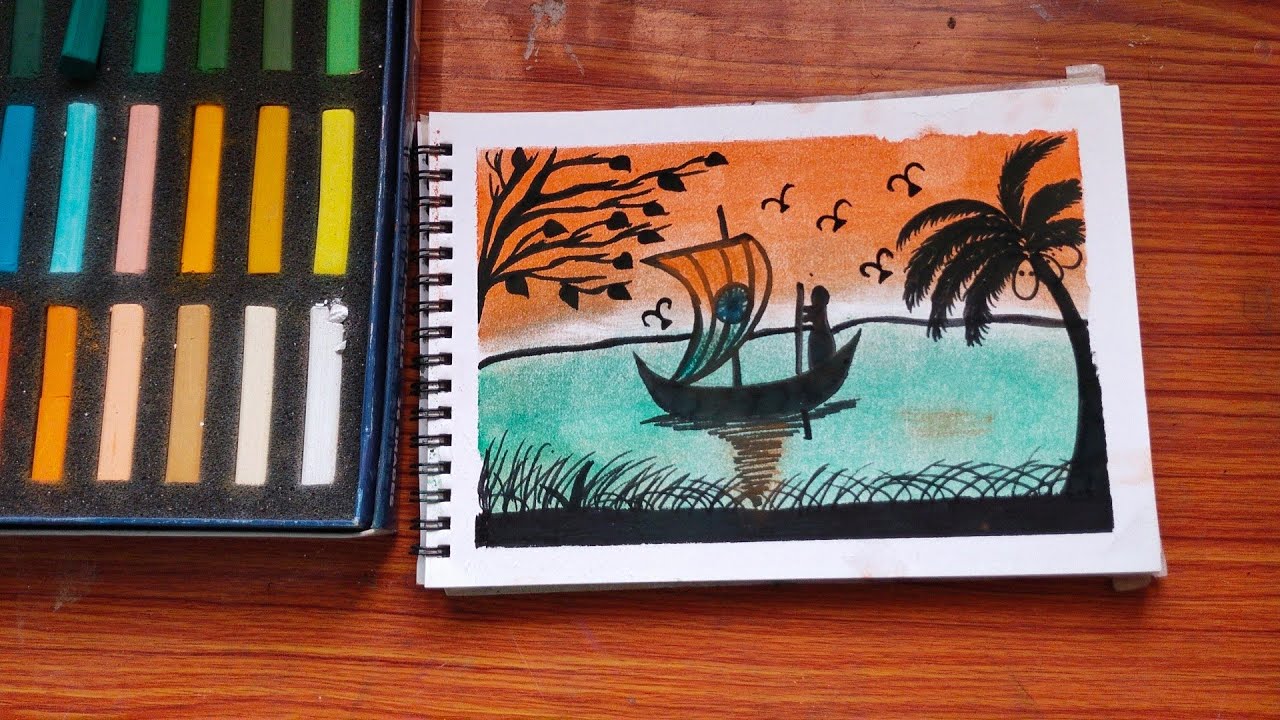 Tricolour & Landscape Drawing Tutorial/Camlin Artist Oil Pastels ...