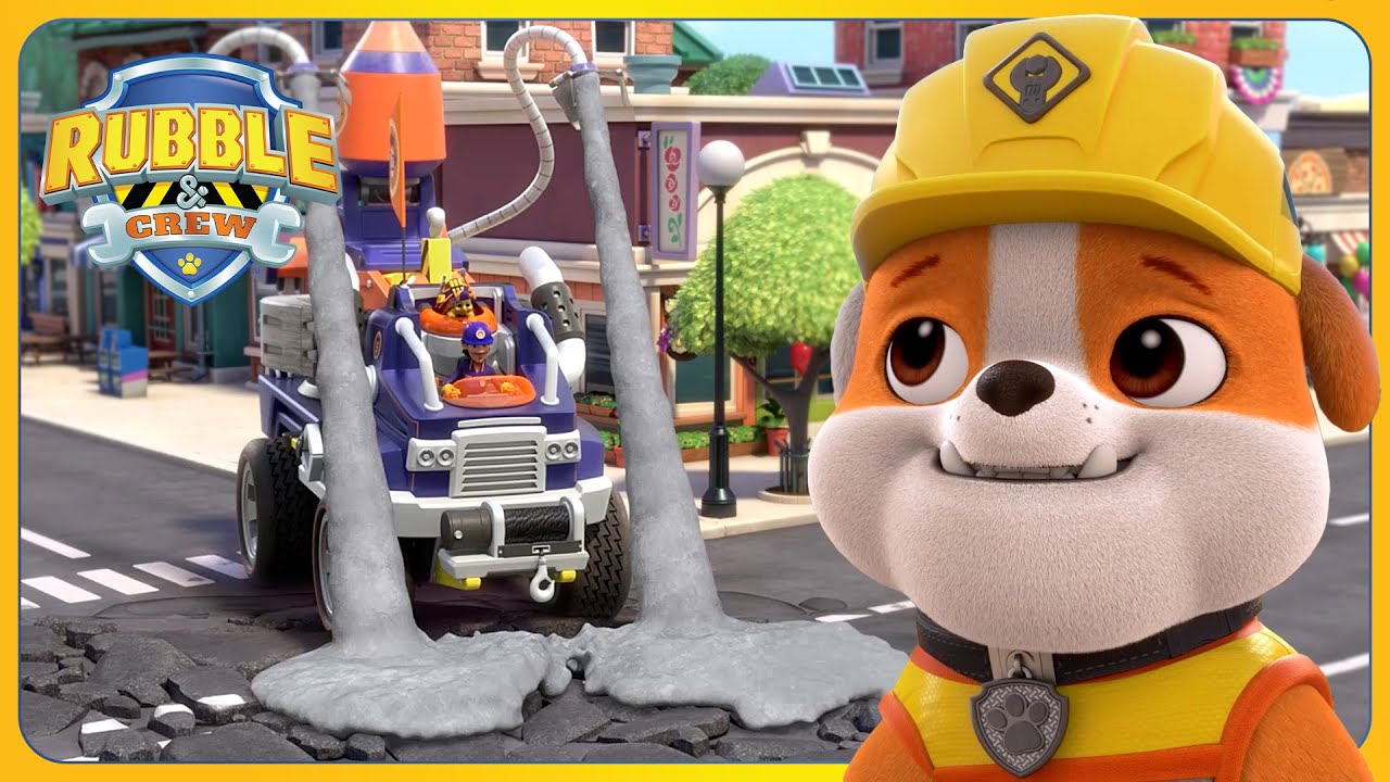 Rubble Fixes a Sinkhole in the Road | Rubble & Crew | Cartoons for Kids ...