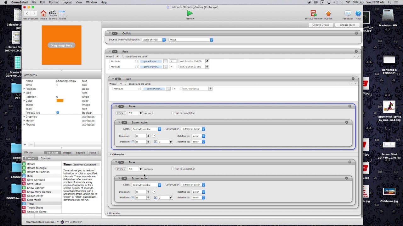 GS Workshop 6 (create projectiles, shooting enemy, Timers) - YouTube